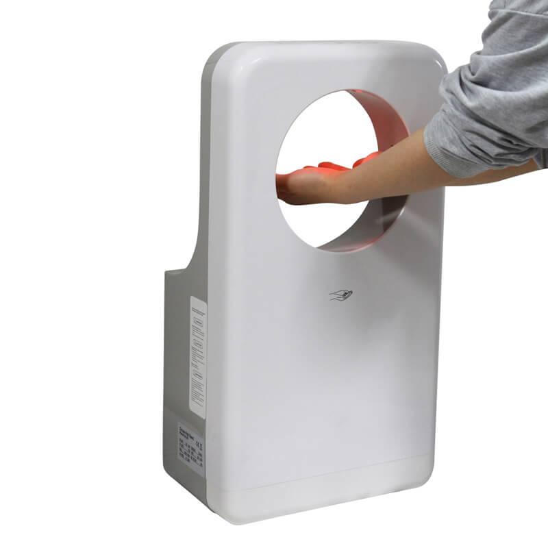 White Dual Jet High Speed Round-shaped Hand Dryer In Public Washroom ...