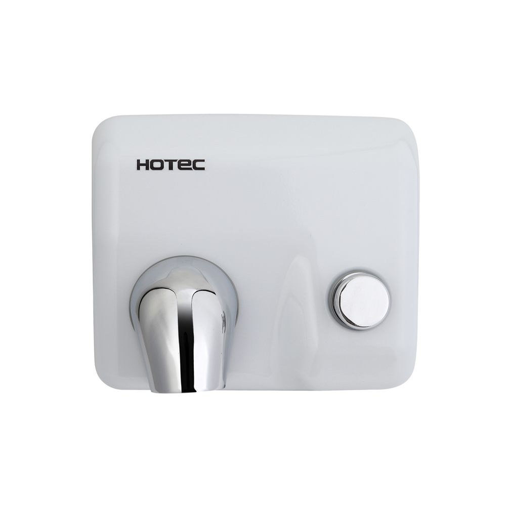 Hiflow Plus Push Button White Hand Dryer In Public Washroom & Bathroom ...